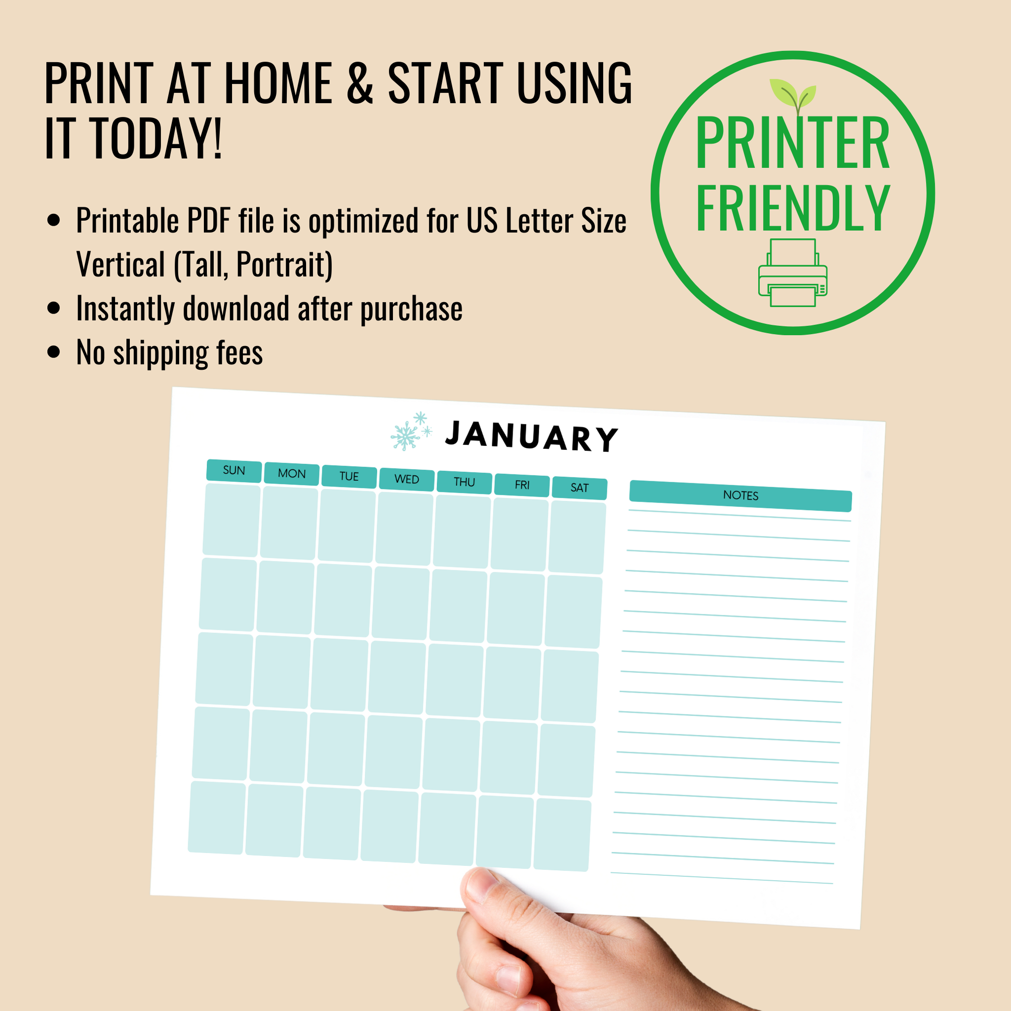 Blank Monthly Calendar (Printable & Reusable) – Camper FAQs