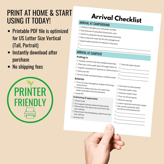 RV Arrival & Departure Checklists (Download & Print) – Camper FAQs