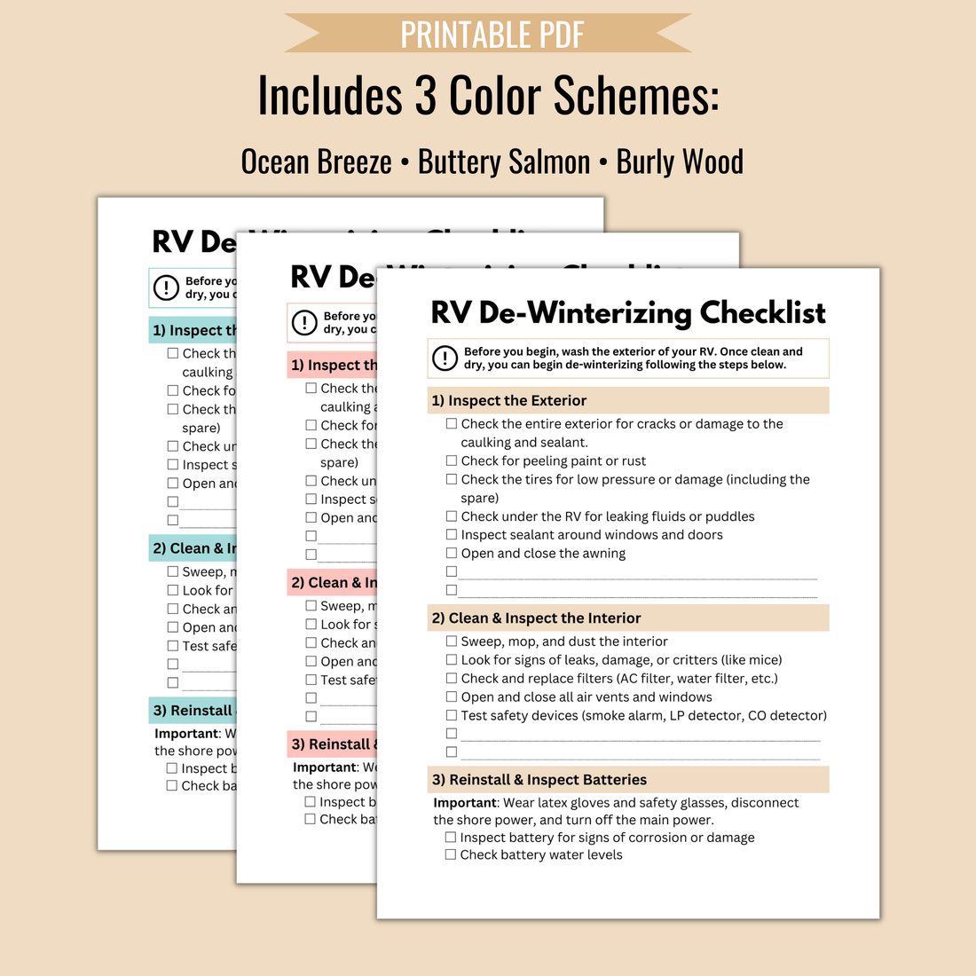 RV De-Winterizing Checklist (Download & Print) – Camper FAQs